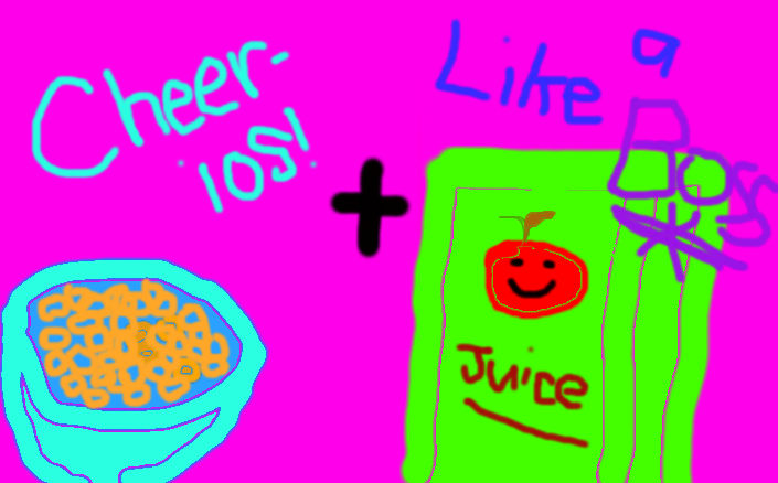 apple juice + Cheerios = awesowmness! by socorro101 on DeviantArt