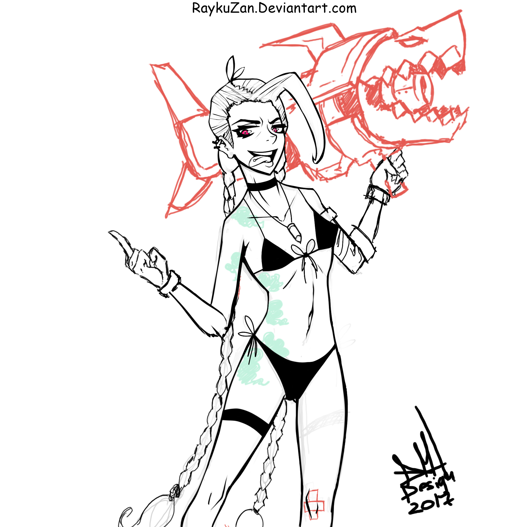 Bikini Jinx WIP by ARTMACHINE9999 on DeviantArt
