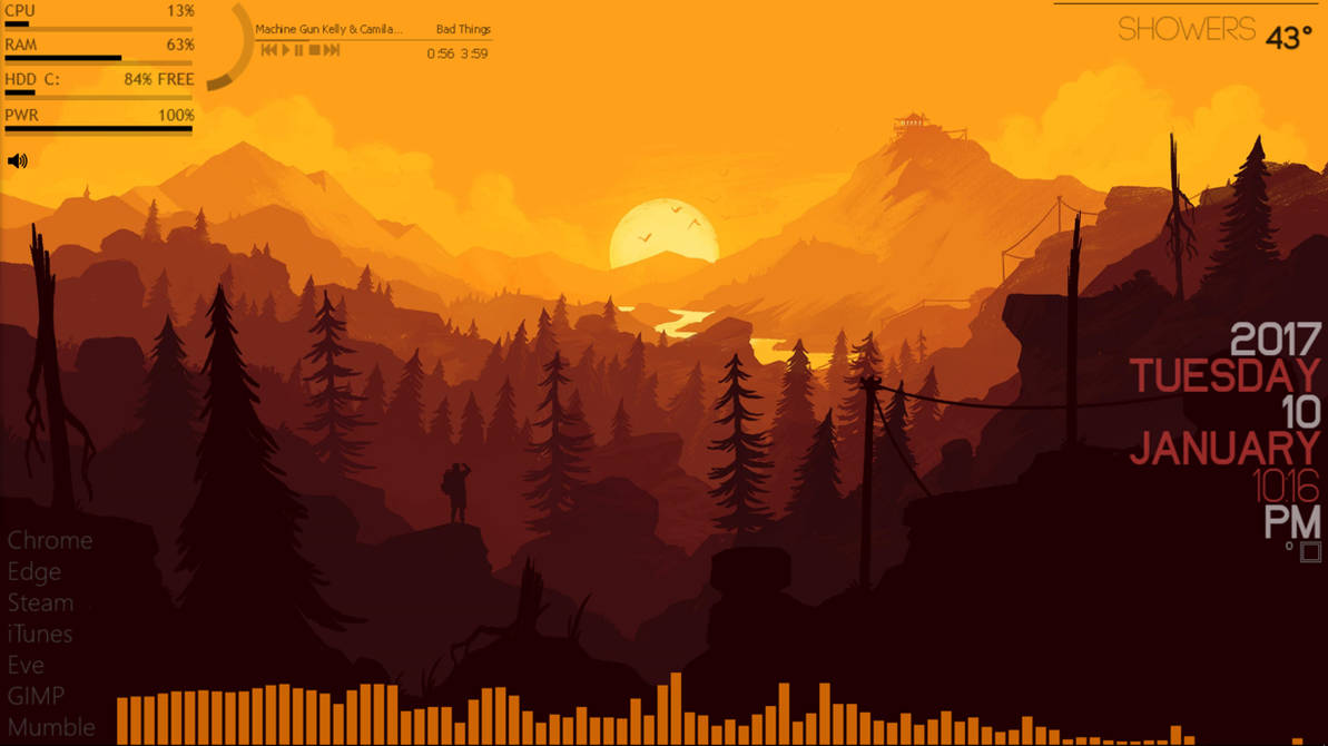 Scorched Earth v1.0 Firewatch Rainmeter Theme by RexMikakka on DeviantArt
