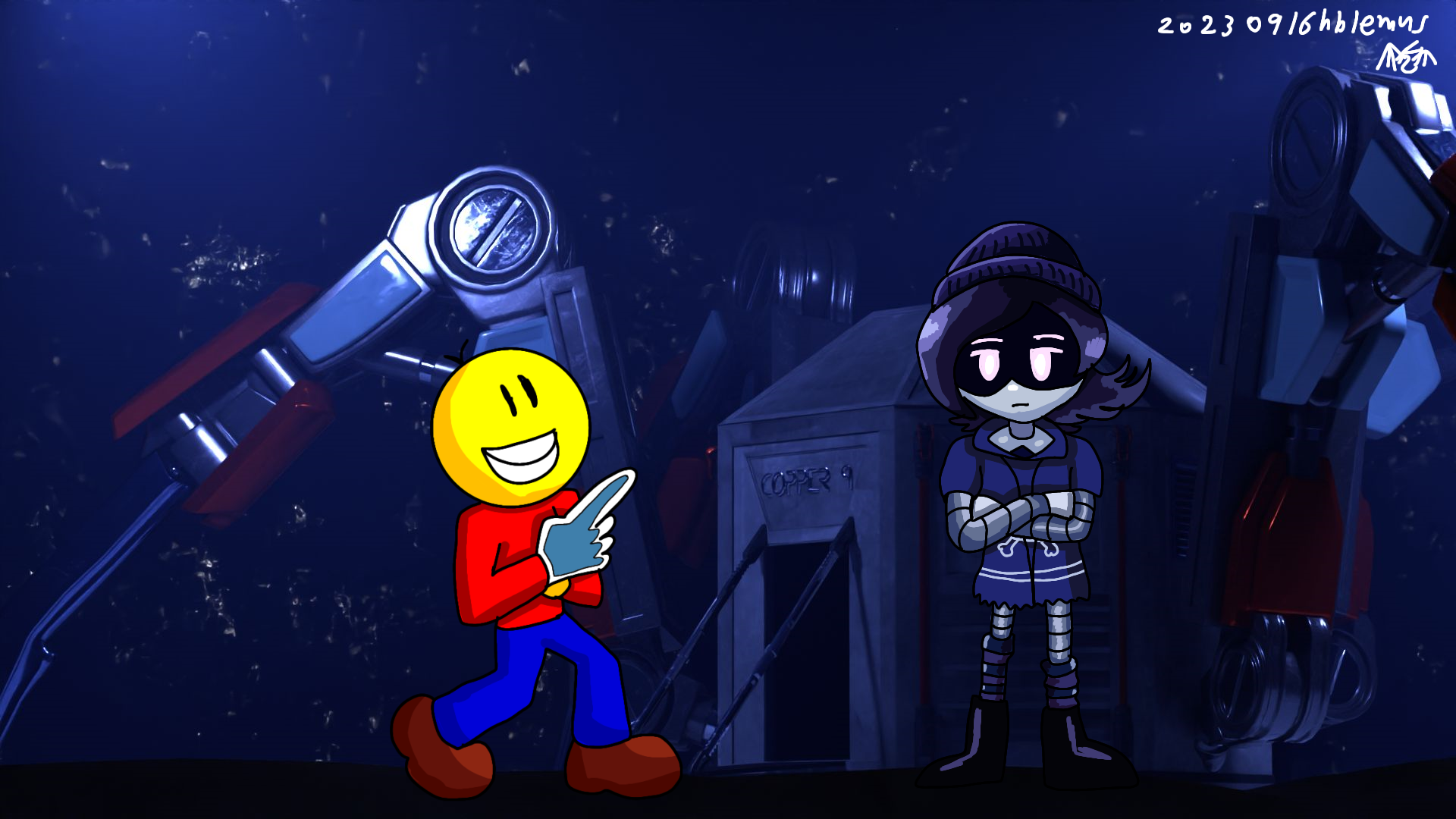 Blockhead meet Uzi Doorman by galbin32 on DeviantArt