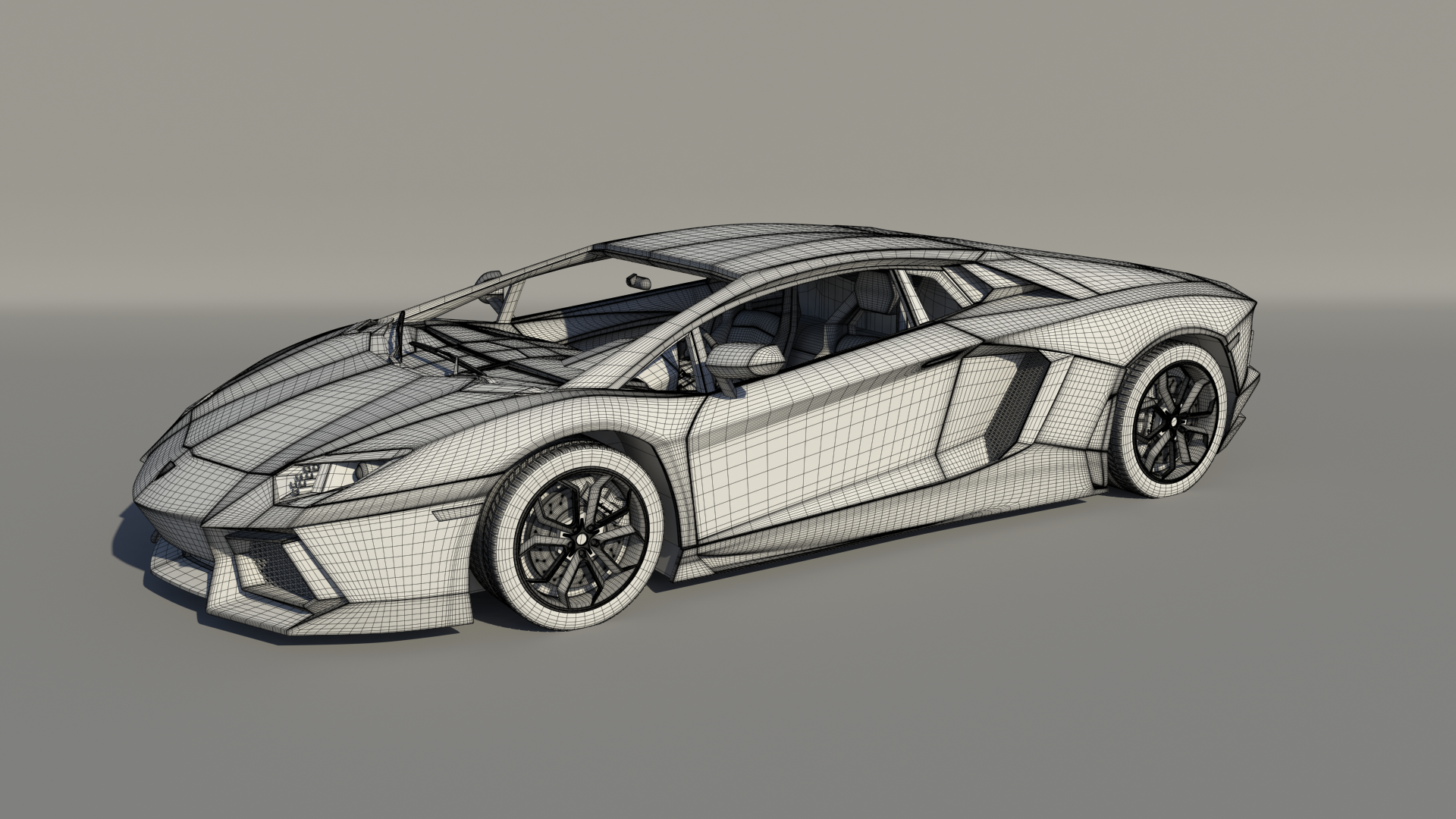 Lamborghini Aventador Wireframe 01 by Marvin3DArt on DeviantArt