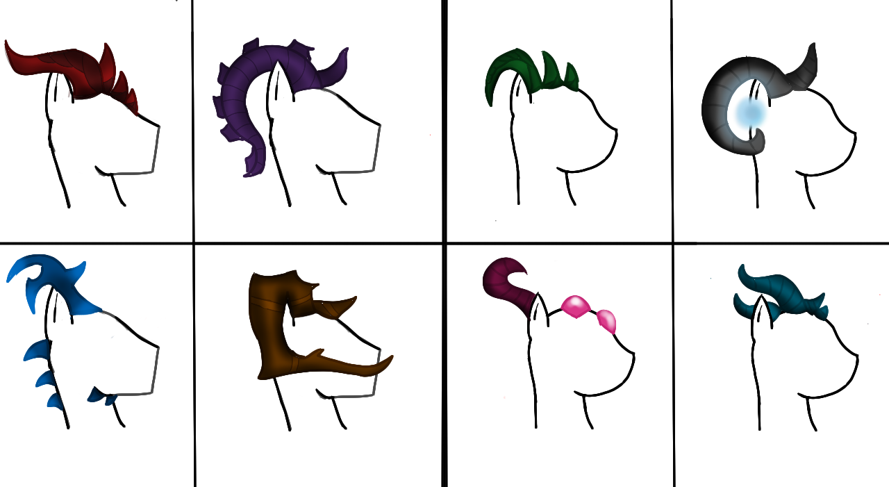 Demon Pony Horn types by Montiessor on DeviantArt