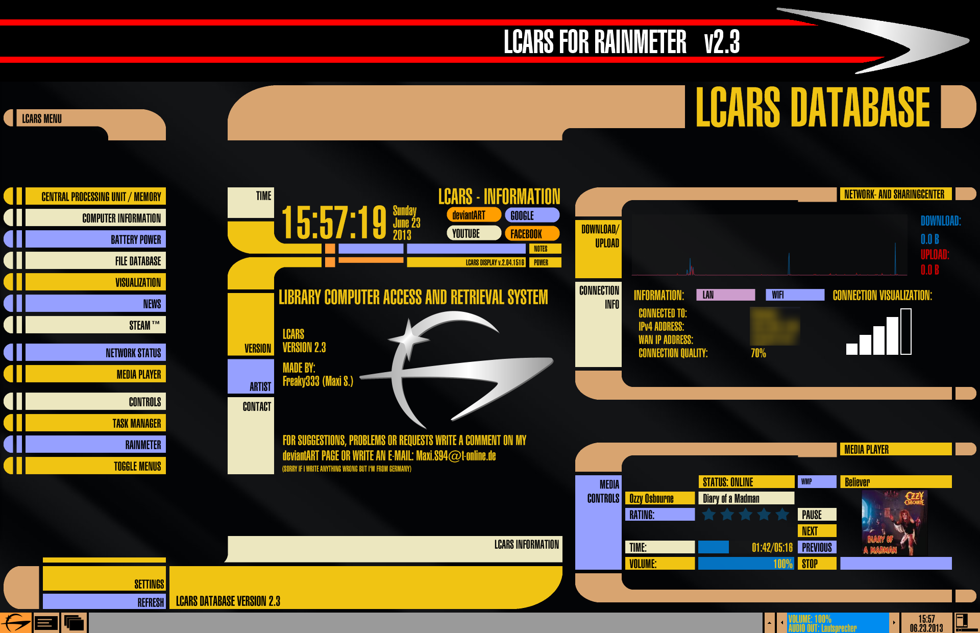 LCARS for Rainmeter VERSION 2.3 (June 23 2013) by Jefson on DeviantArt