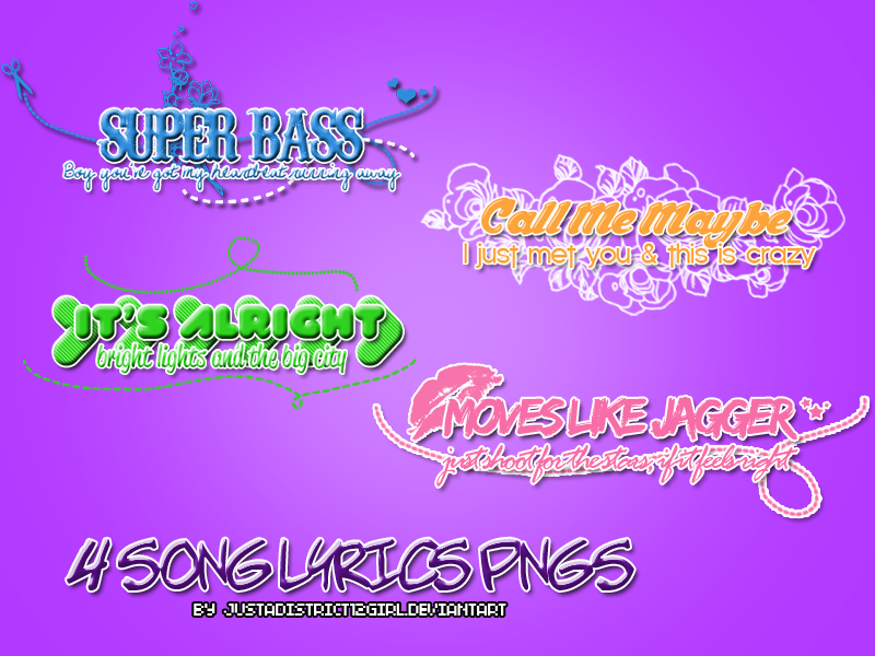 4 Song Lyrics PNGs For You! by justadistrict12girl on DeviantArt