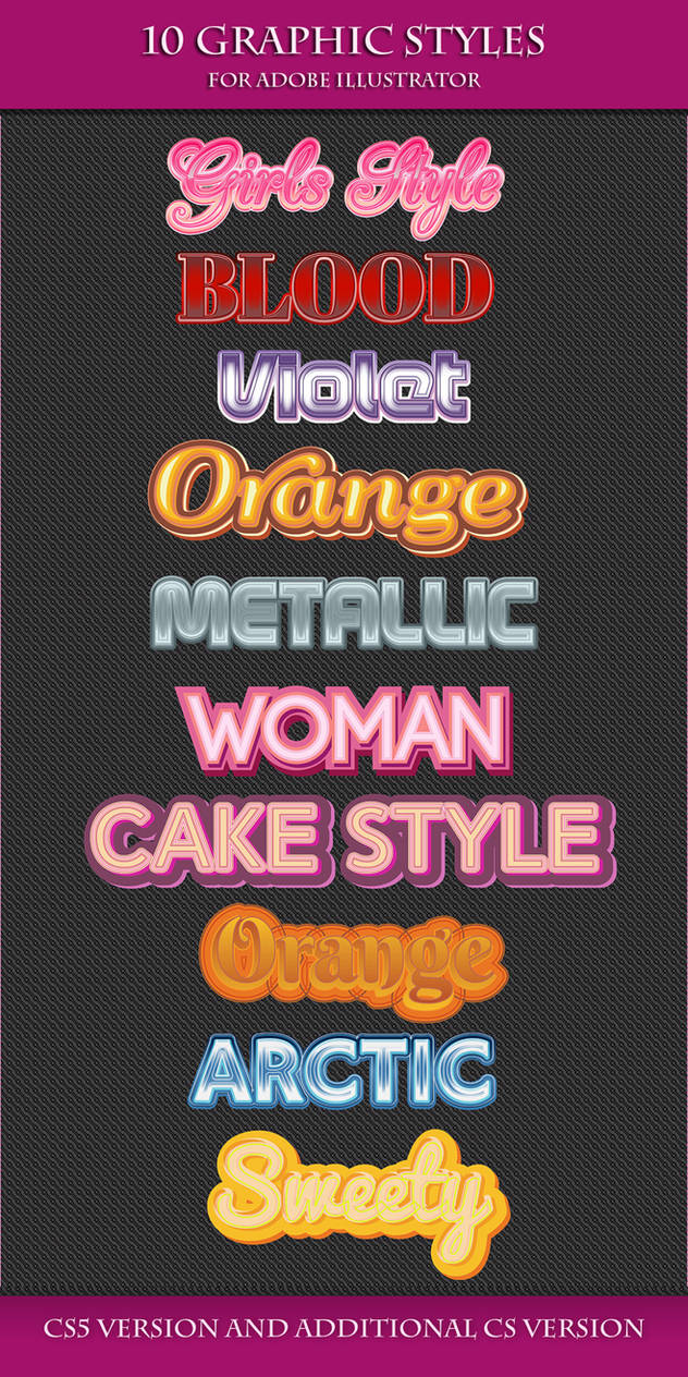 10 Colorful Graphic Styles for Adobe Illustrator. by Love-Kay on DeviantArt
