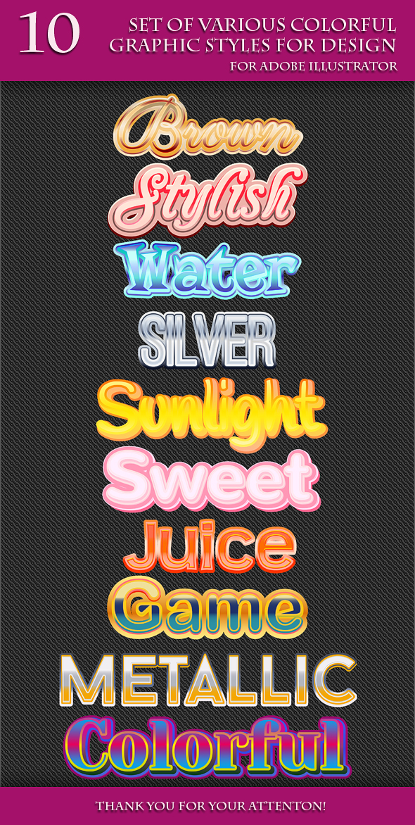 Set of Various Colorful Graphic Styles for Design by Love-Kay on DeviantArt