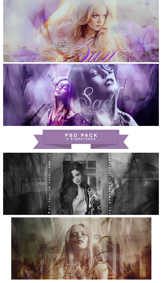 PSD Pack - 4 signatures by kagomechan20 on DeviantArt