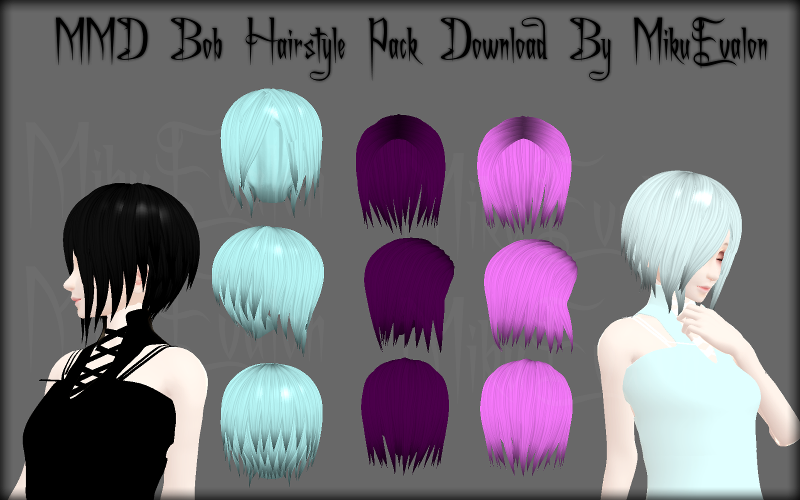 MMD Bob Hairstyle Pack Download by MikuEvalon on DeviantArt