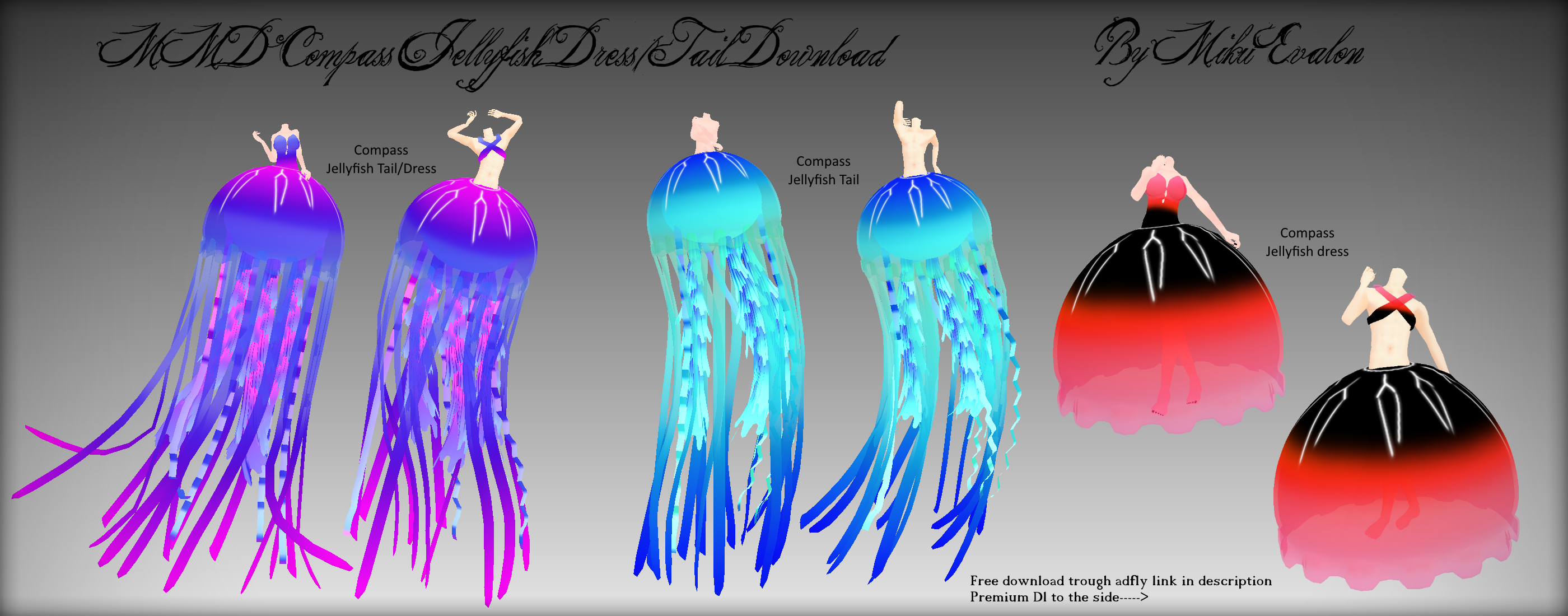 MMD Compass Jellyfish Tail/Dress Download by MikuEvalon on DeviantArt