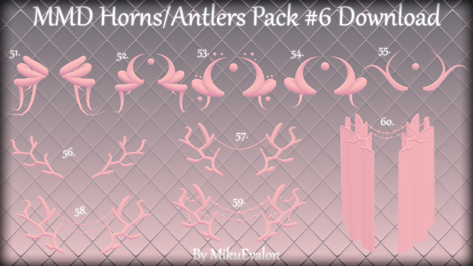 MMD Horns/Antlers Pack #6 Download by MikuEvalon on DeviantArt