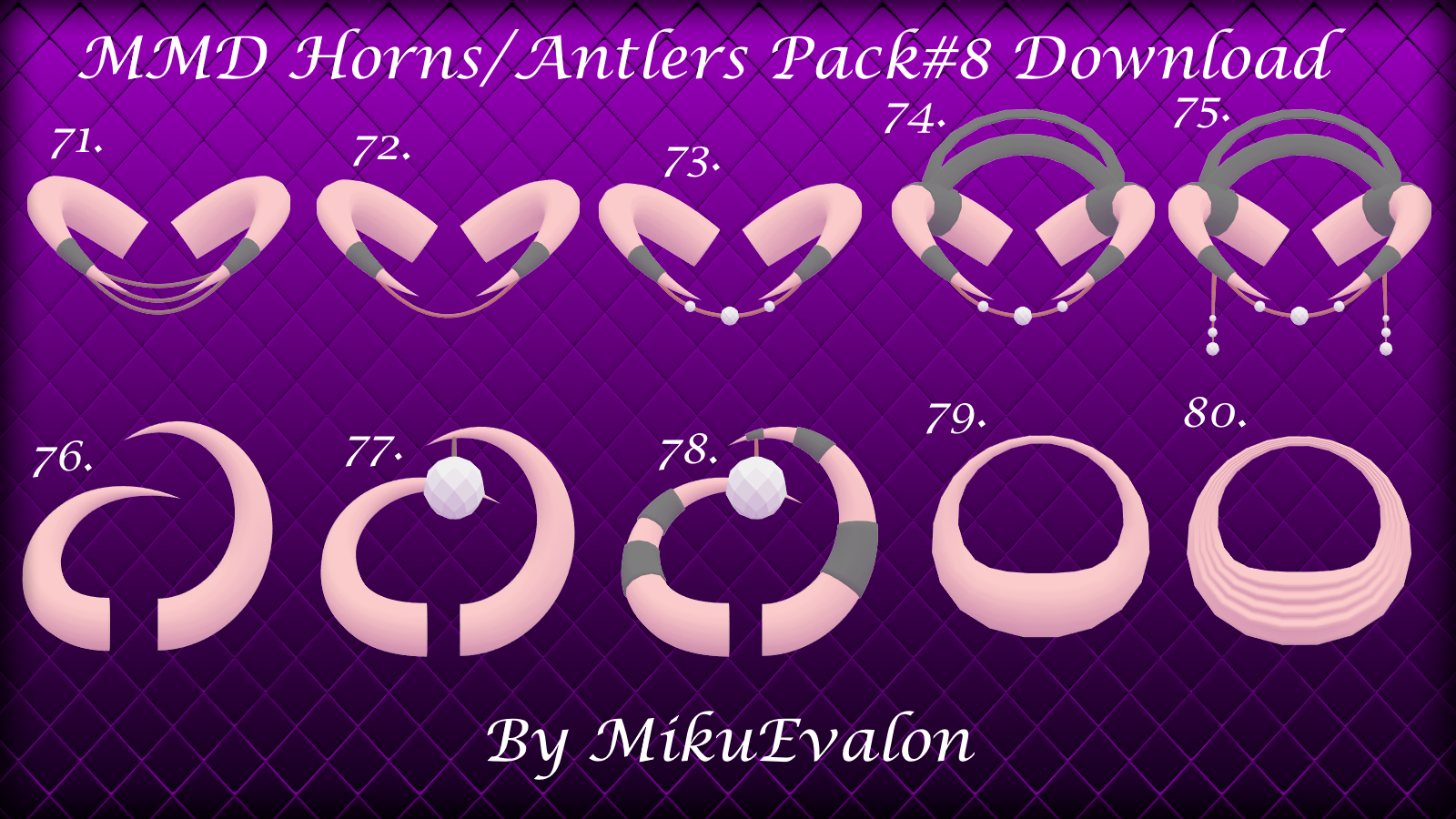 MMD Horns/Antlers Pack #8 Download by MikuEvalon on DeviantArt