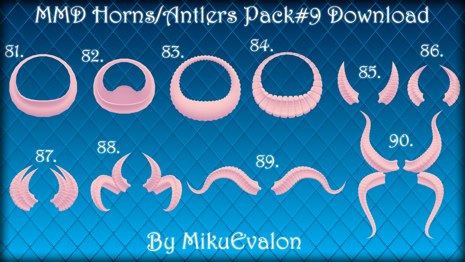 MMD Horns/Antlers Pack #9 Download by MikuEvalon on DeviantArt