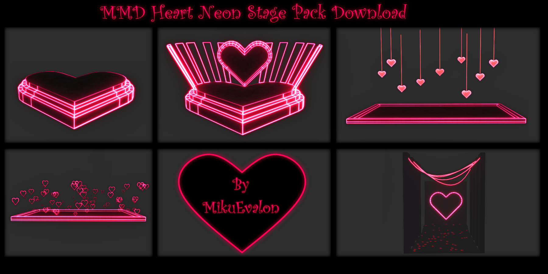 MMD Heart Neon Stage Pack Download by MikuEvalon on DeviantArt