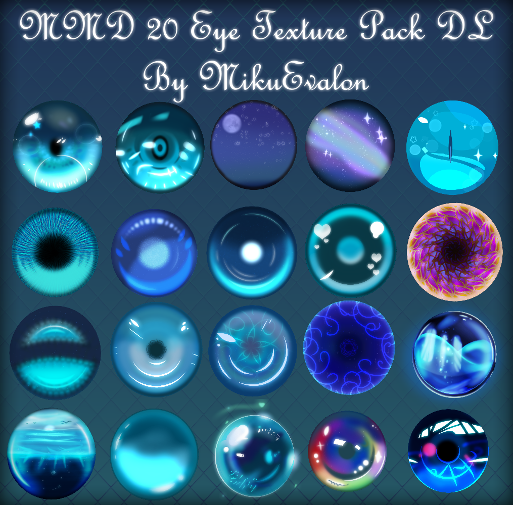 MMD 20 Eye Texture Pack Download by MikuEvalon on DeviantArt
