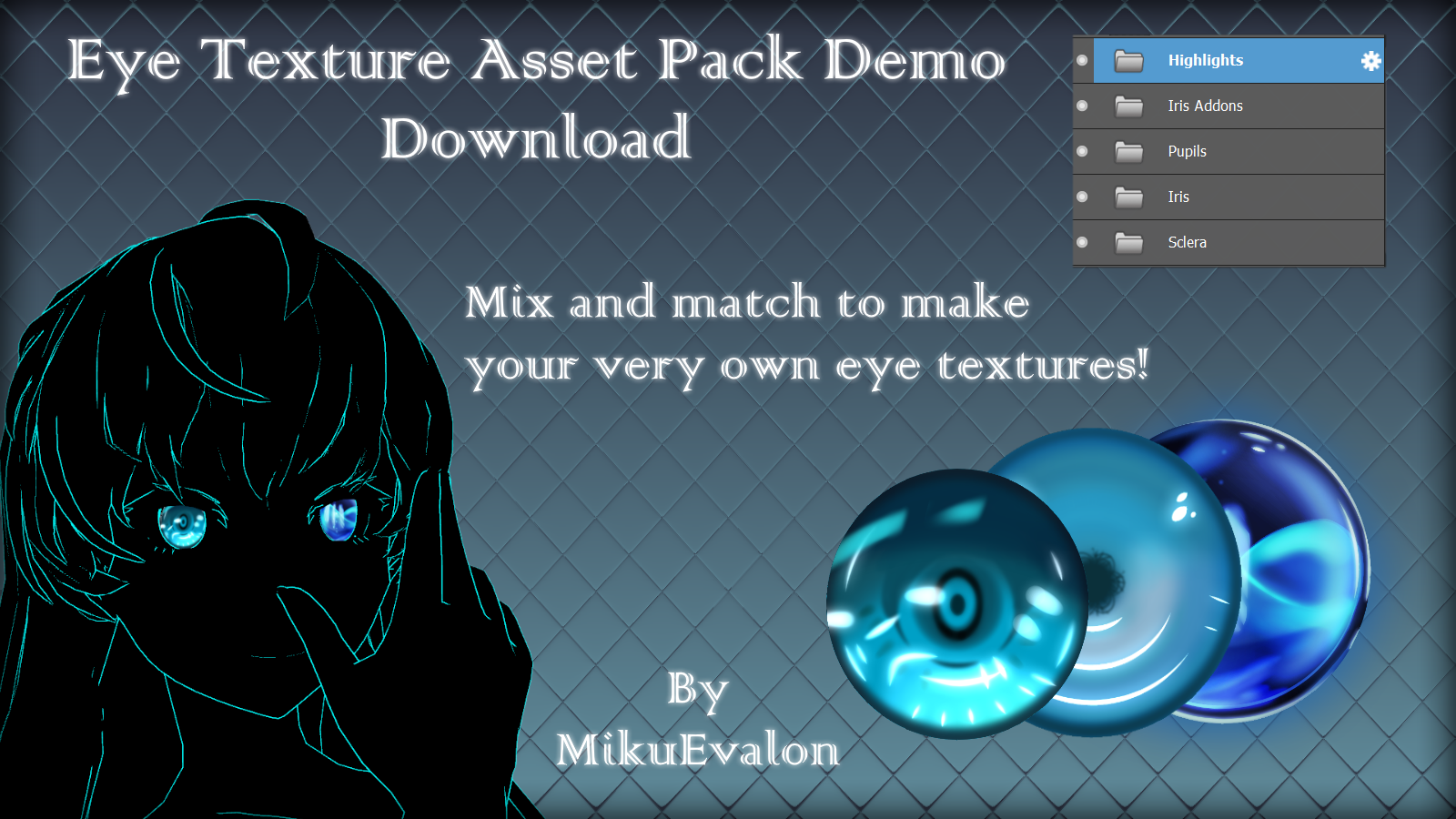 Eye Texture Asset Pack Demo DL by MikuEvalon on DeviantArt