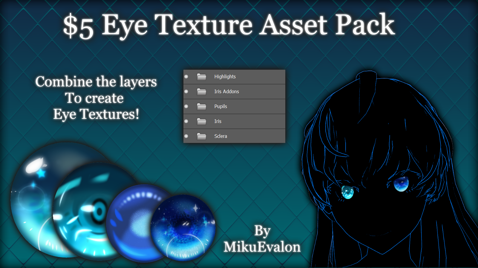$5 Eye Texture Asset Pack by MikuEvalon on DeviantArt