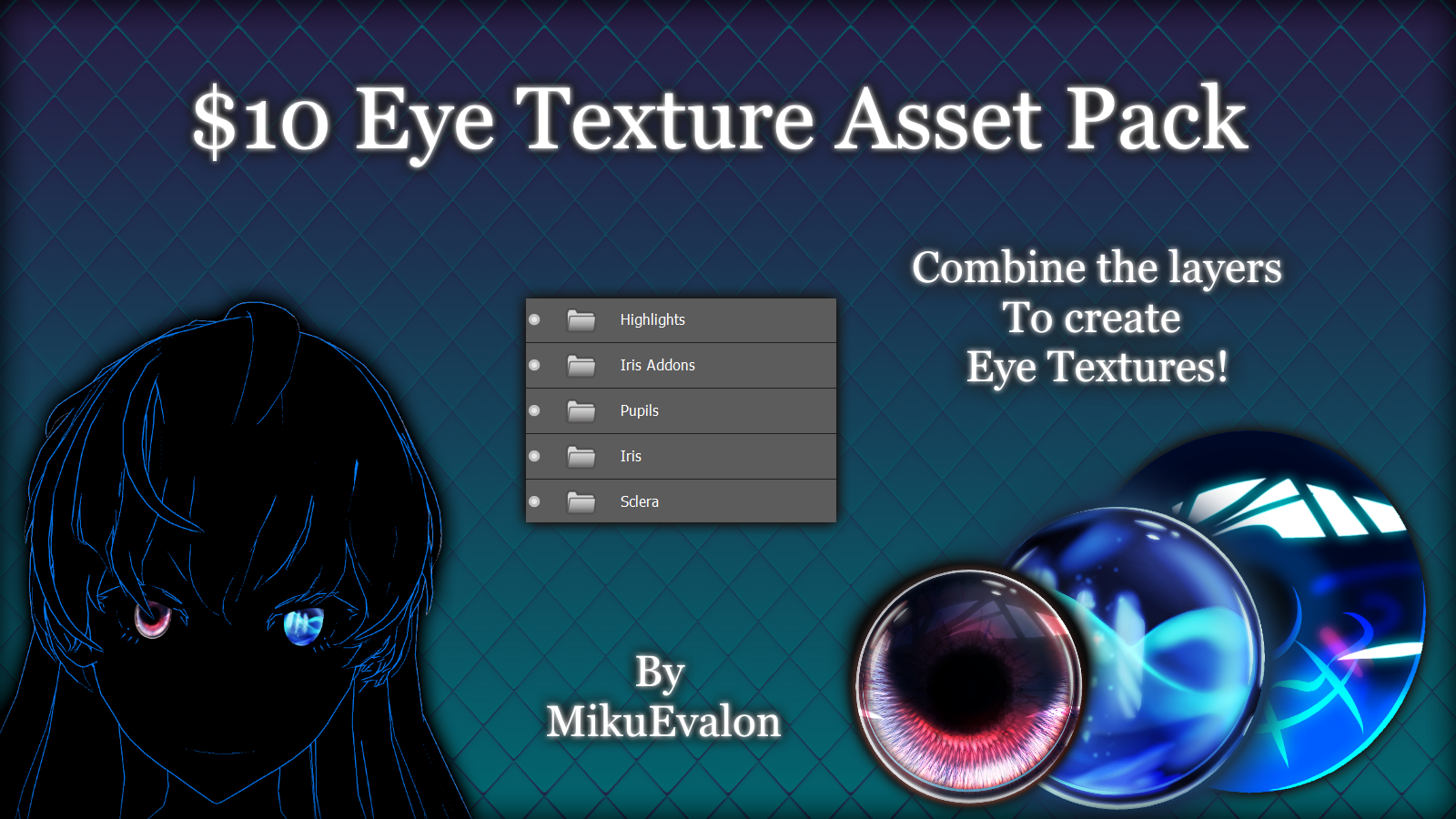 $10 Eye Texture Asset Pack by MikuEvalon on DeviantArt