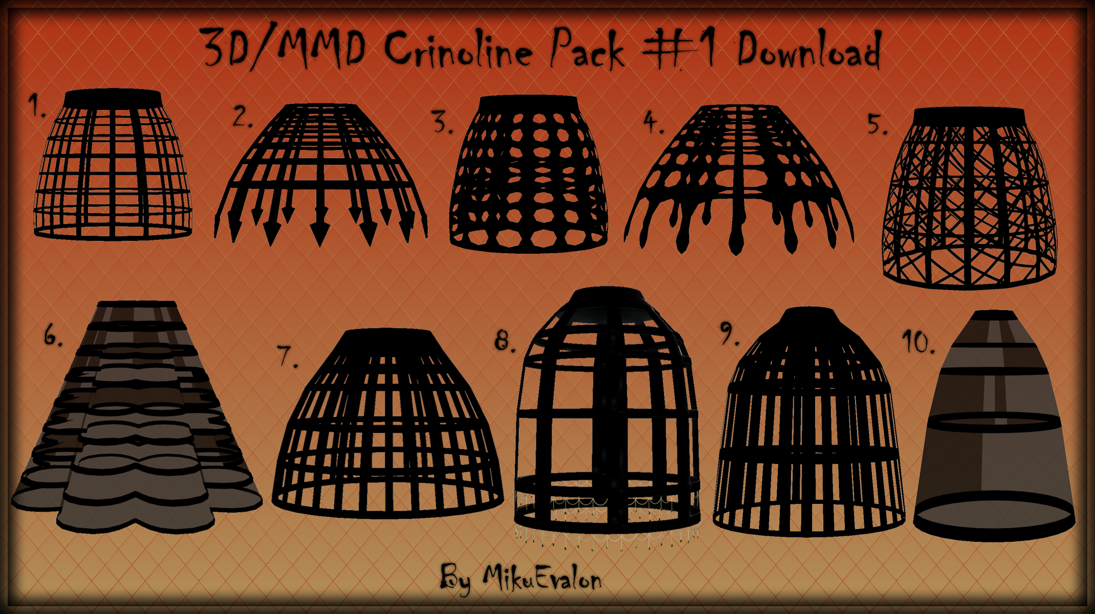 3D/MMD Crinoline Pack #1 Download by MikuEvalon on DeviantArt