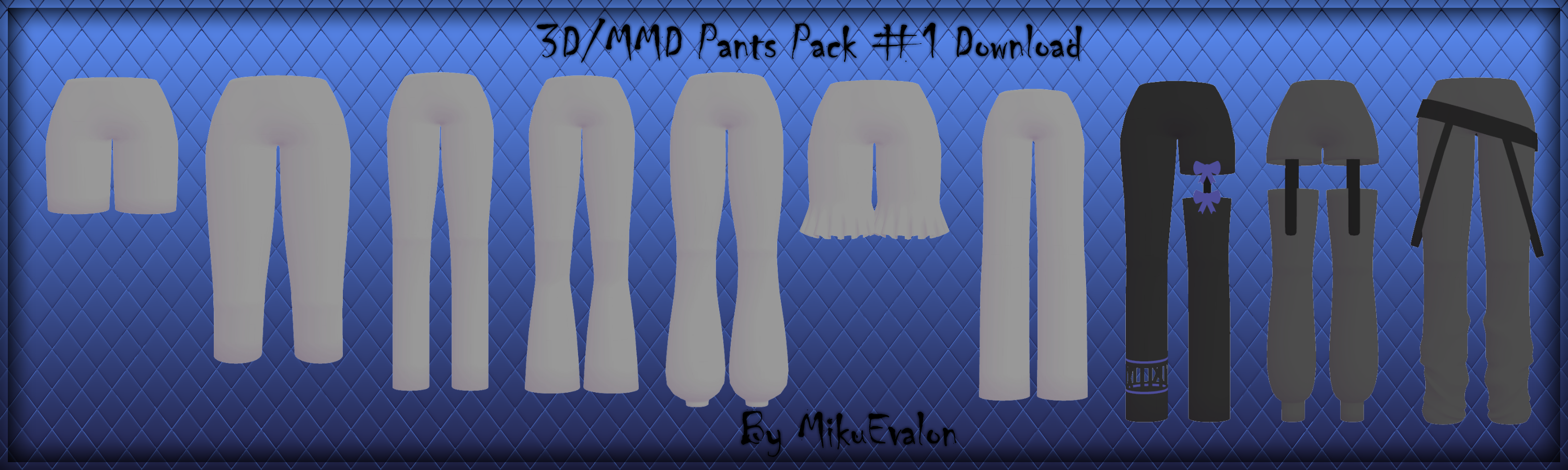 3D/MMD Pants Pack #1 Download by MikuEvalon on DeviantArt