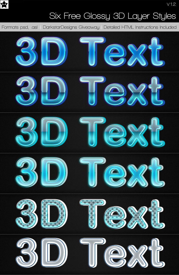 6 Free 3D Glossy Layer Styles by HollowIchigoBanki on DeviantArt