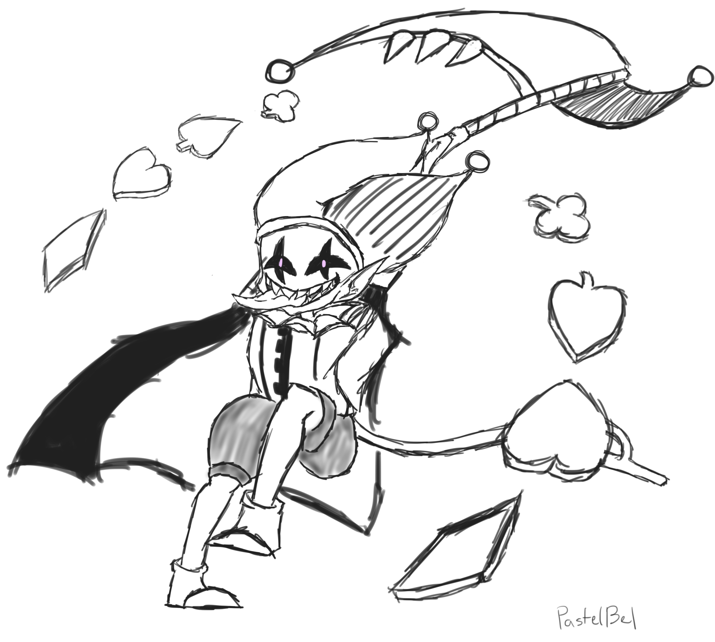Jevil sketch by PastelBel on DeviantArt
