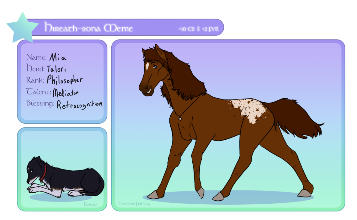 Purebred horse, mutt familiar by KajeJackson on DeviantArt