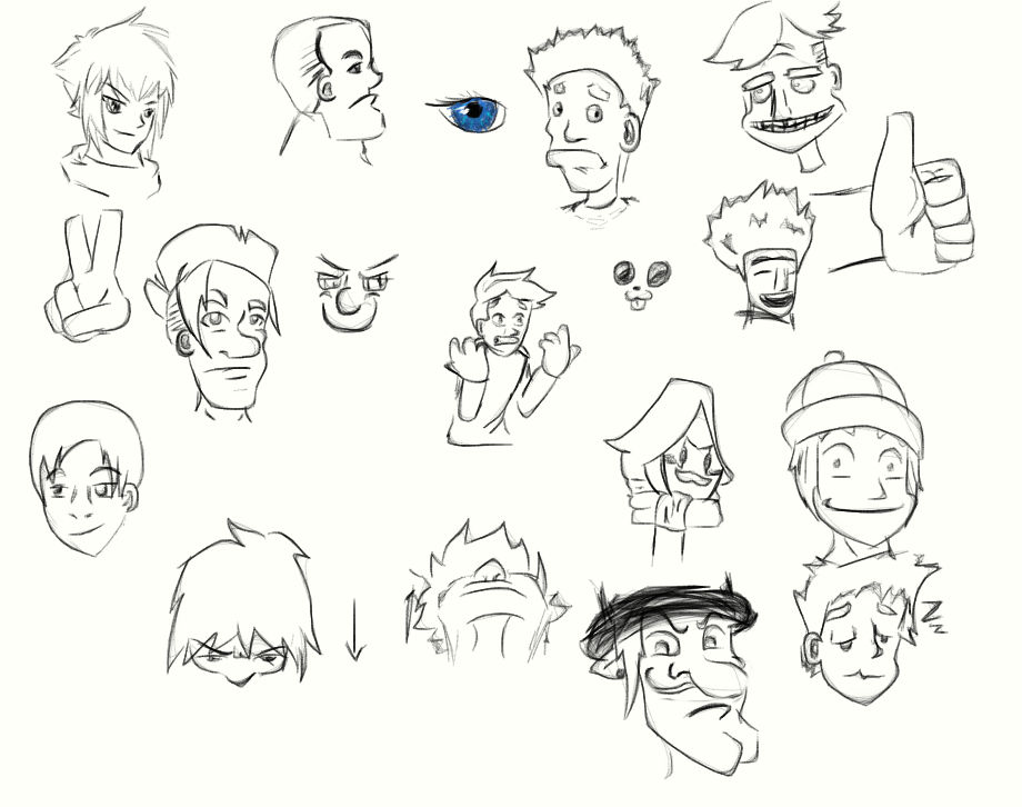head doodles by Medical-Joker on DeviantArt