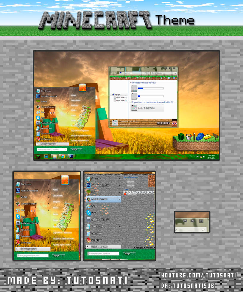 Minecraft Theme W7 by TutosNatiSUB on DeviantArt