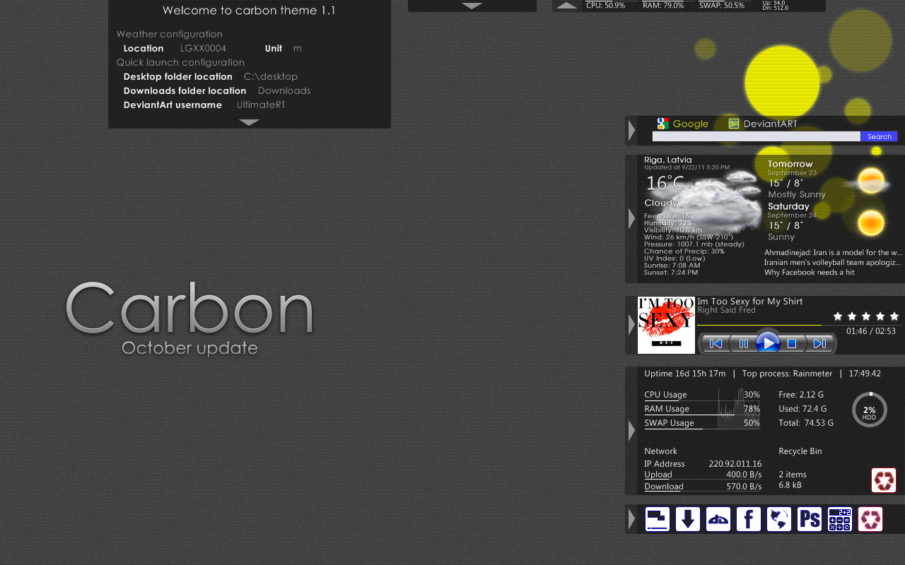 Carbon theme :October update: by UltimateRT on DeviantArt
