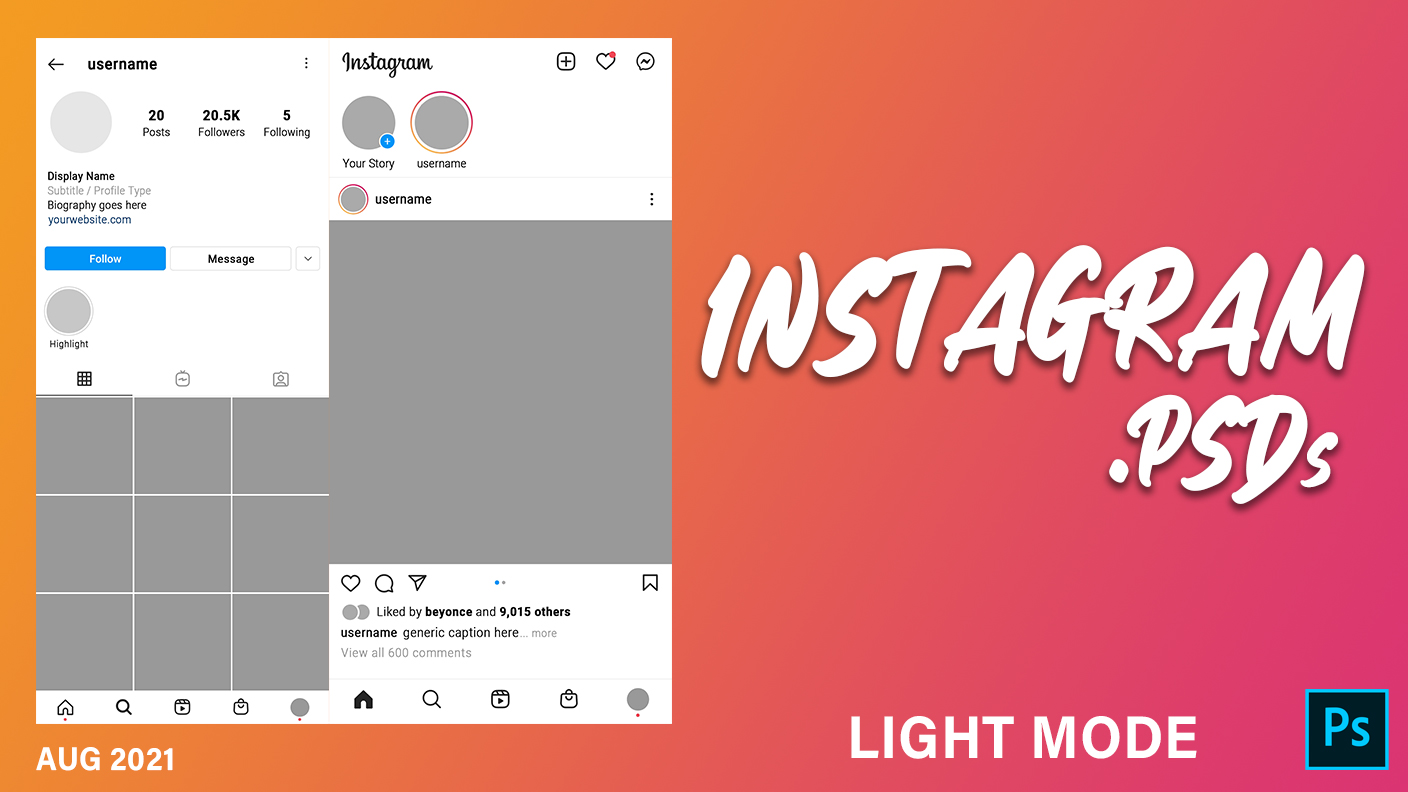 Instagram Profile Templates (Light Mode) by hadesfire21 on DeviantArt