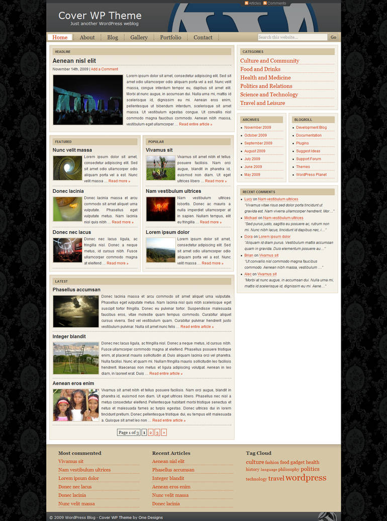 Cover WP Theme by pseudoxiah on DeviantArt