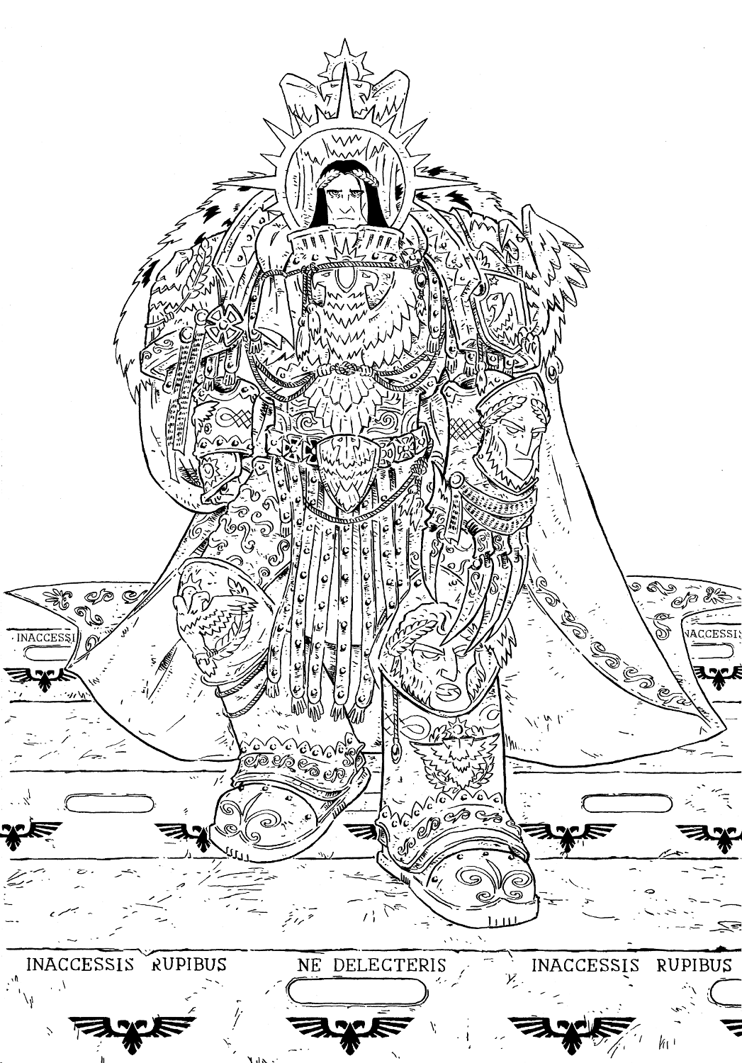 WH40K: The Emperor of Mankind ink by KrzysztofMalecki on DeviantArt