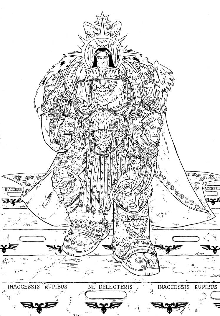 WH40K: The Emperor of Mankind ink by KrzysztofMalecki on DeviantArt
