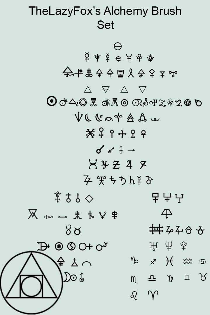 Alchemy Symbol Brush Set by TheLazyFox on DeviantArt