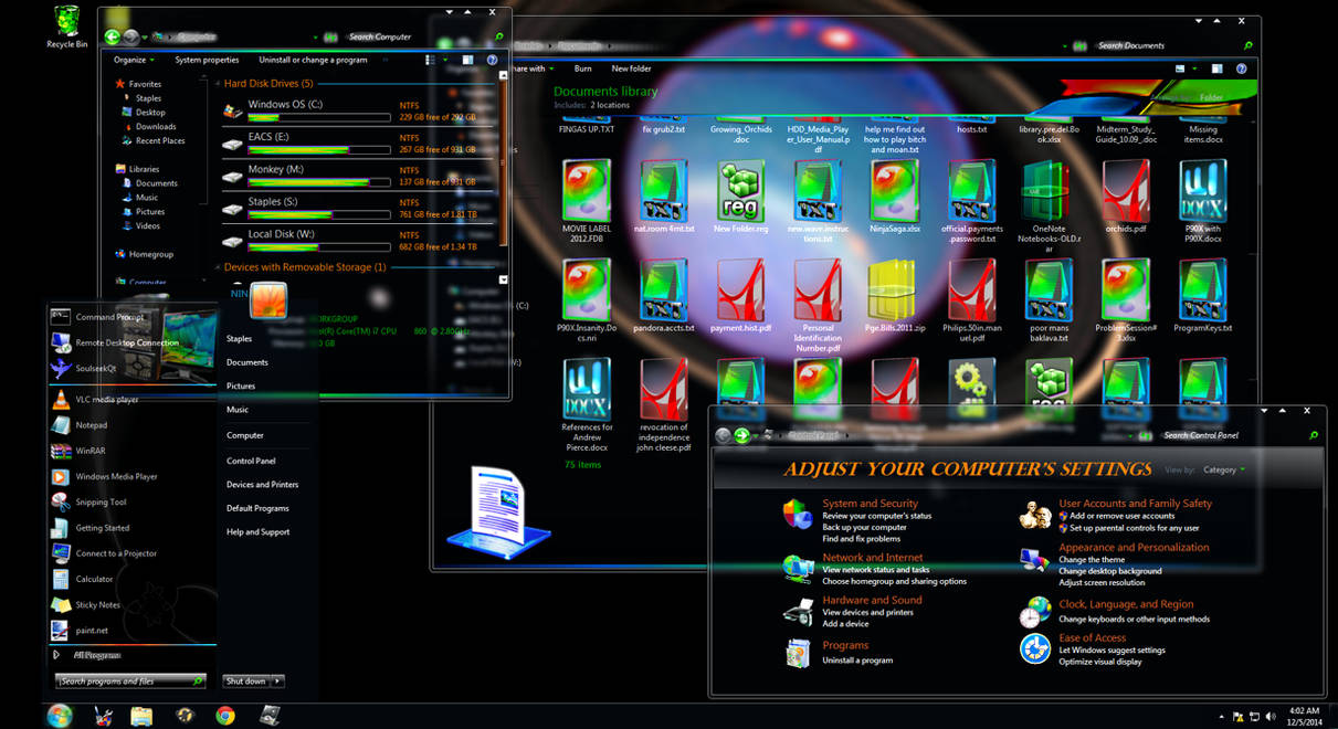 Windows 7.7 full transparency 64-bit THEME by KmCrct on DeviantArt