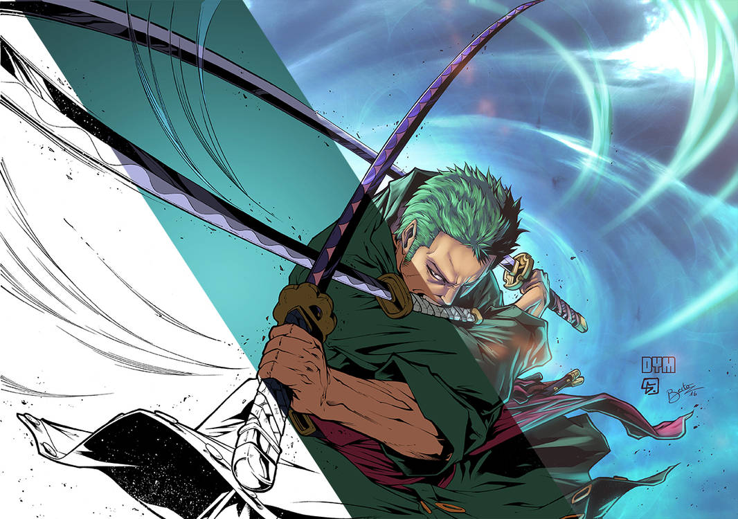 Zoro Color process by diabolumberto on DeviantArt
