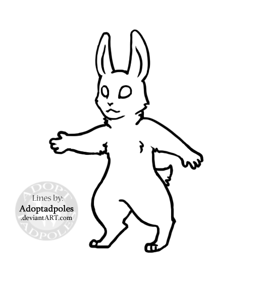 Anthro Bunny Lineart (FREE USE) by Adoptadpoles on DeviantArt