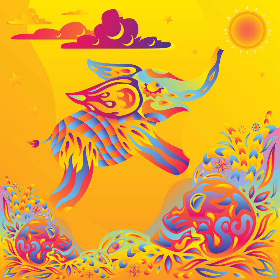 Psychedelic elephant freebie by grebenru on DeviantArt