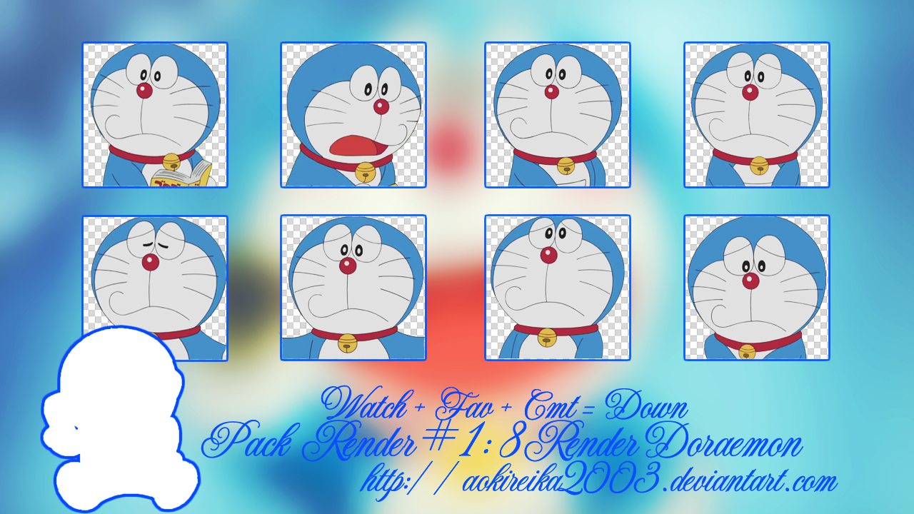 Pack Render #1 : 8 Render Doraemon by aokireika2003 on DeviantArt