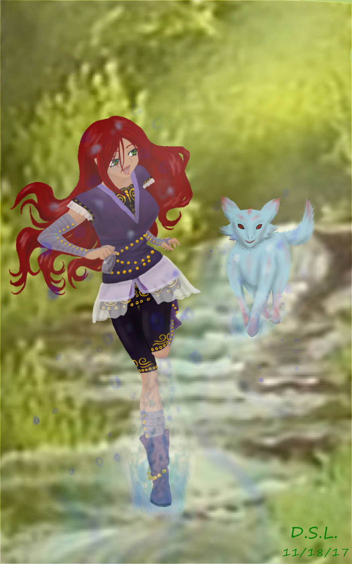 Ragna playing with Riona by Quirimemi on DeviantArt