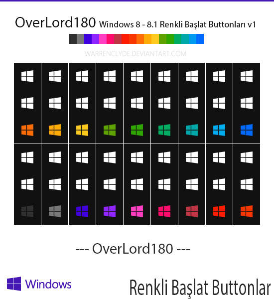 Windows 8 OverLord180 Baslat Buttonlari by OverLord180 on DeviantArt