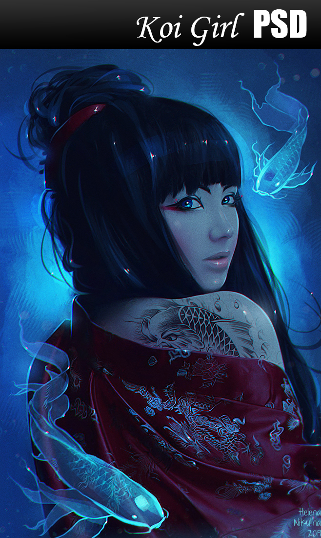 Koi Girl PSD by Nikulina-Helena on DeviantArt