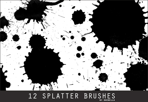 12 Splatter Photoshop Brushes by shebella on DeviantArt