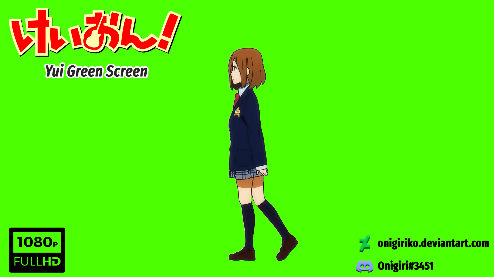 K-ON! Yui Green Screen 1080p by onigiriko on DeviantArt