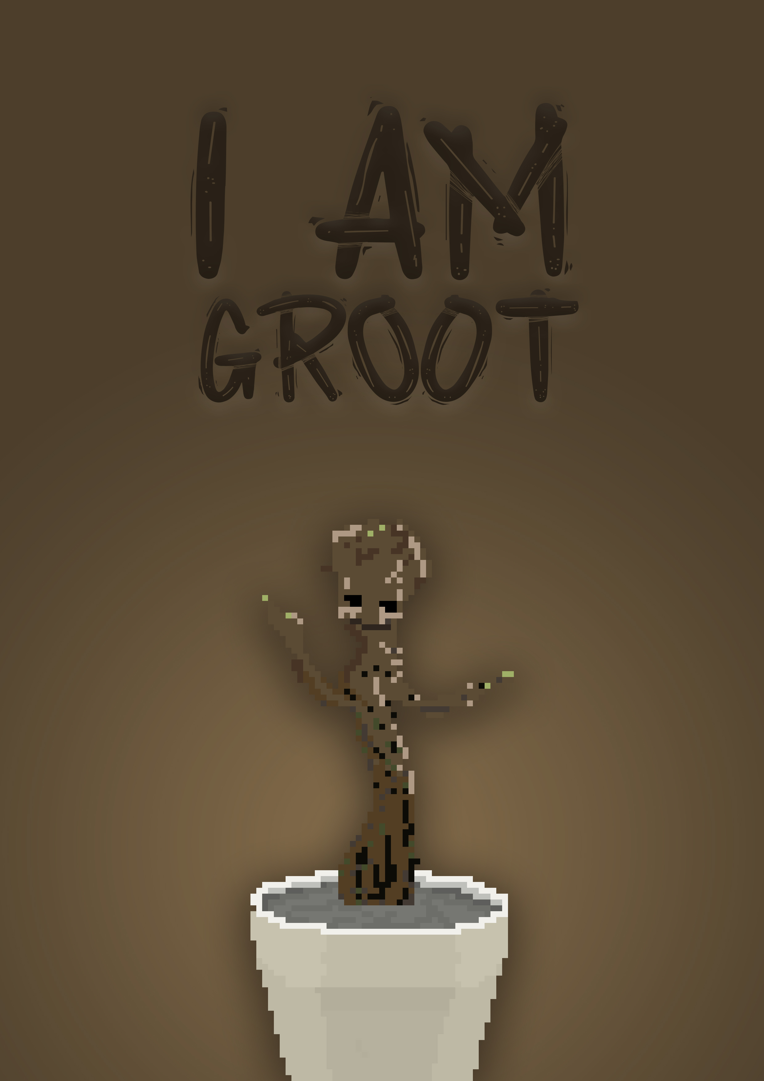 Groot poster pixel art by xveenom on DeviantArt