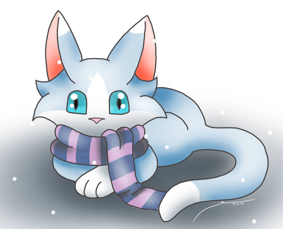Winter cat by DarkraiLady on DeviantArt