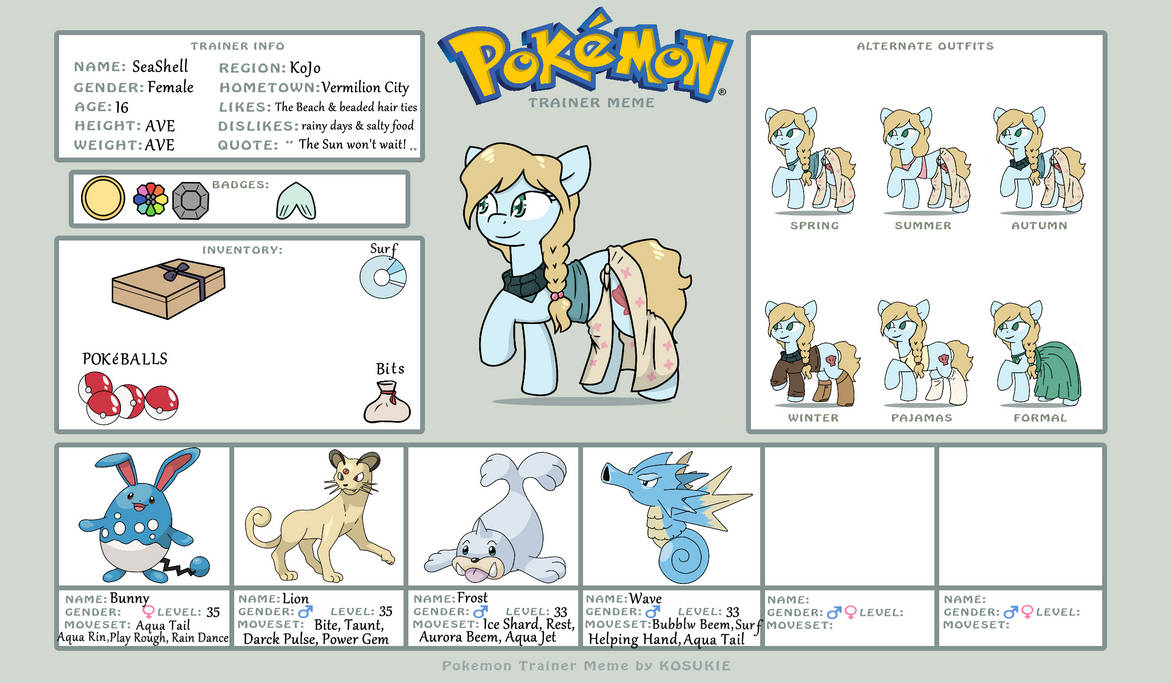 Seashell - Pokemon Trainer by ShineyLuna on DeviantArt