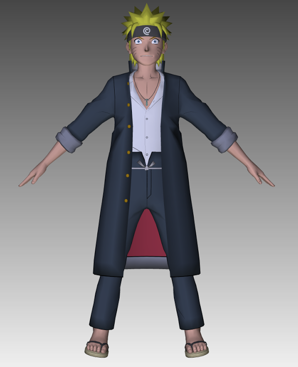 Naruto (School Uniform) 3D Model by CR1T3R10N on DeviantArt