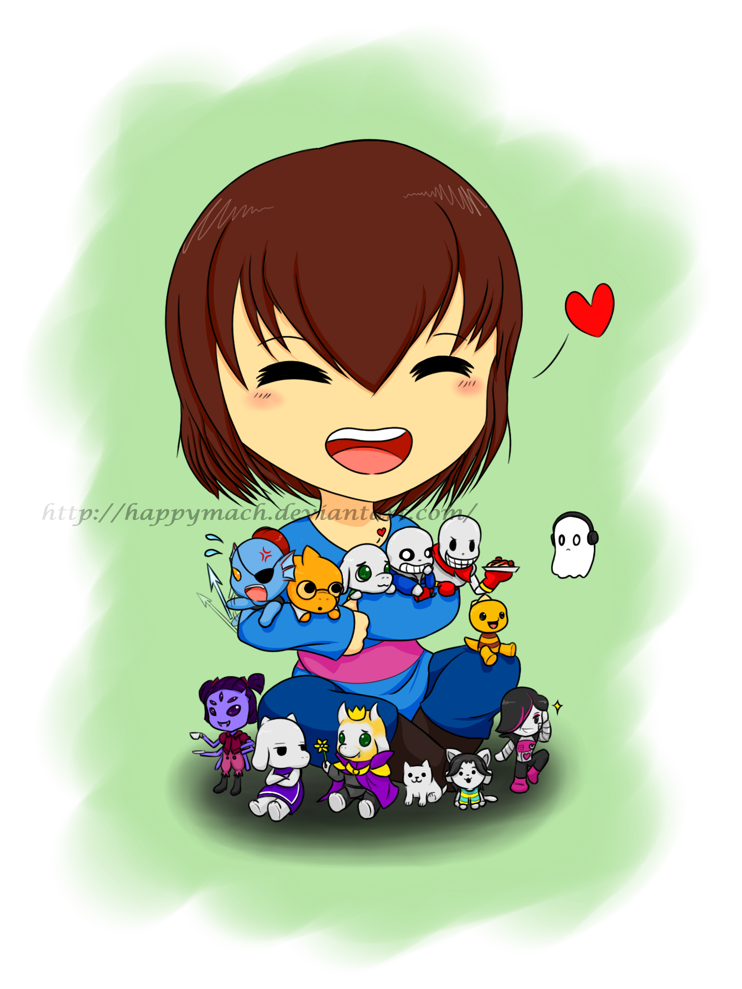 Undertale - Frisk and the Chibis by HappyMach on DeviantArt