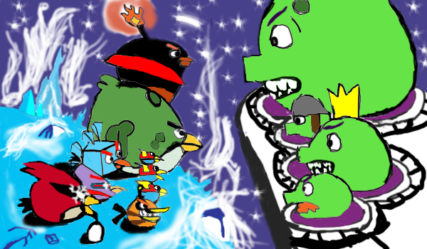 Purple Angry Bird Space